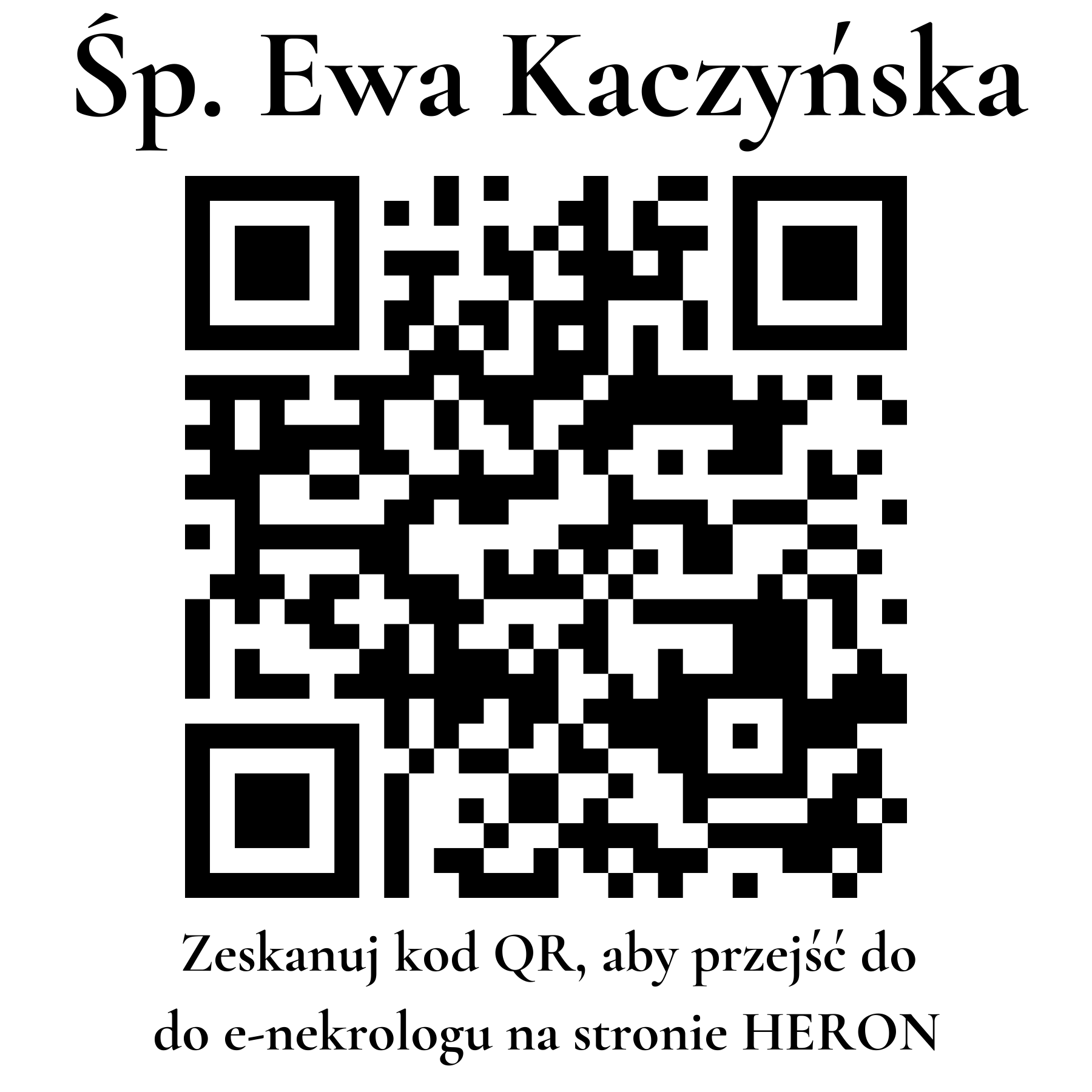 Nekrolog Ewa Kaczyńska - Zakład pogrzebowy HERON